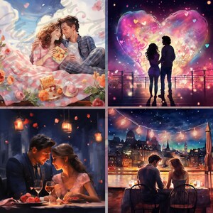 Printable Romantic Valentine's Day Digital Paper,instant Digital ...