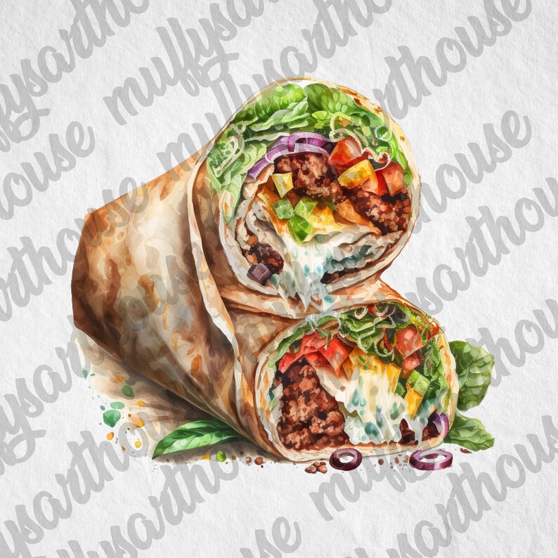 Watercolor Fast Food Clipart Bundle, Realistic PNG Prints (digital ...