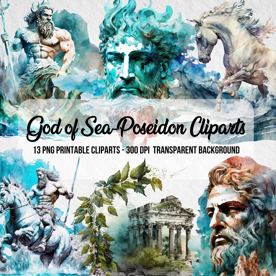 Poseidon Cliparts,mythology Png,junk Journal,scrapbook,printable Images ...
