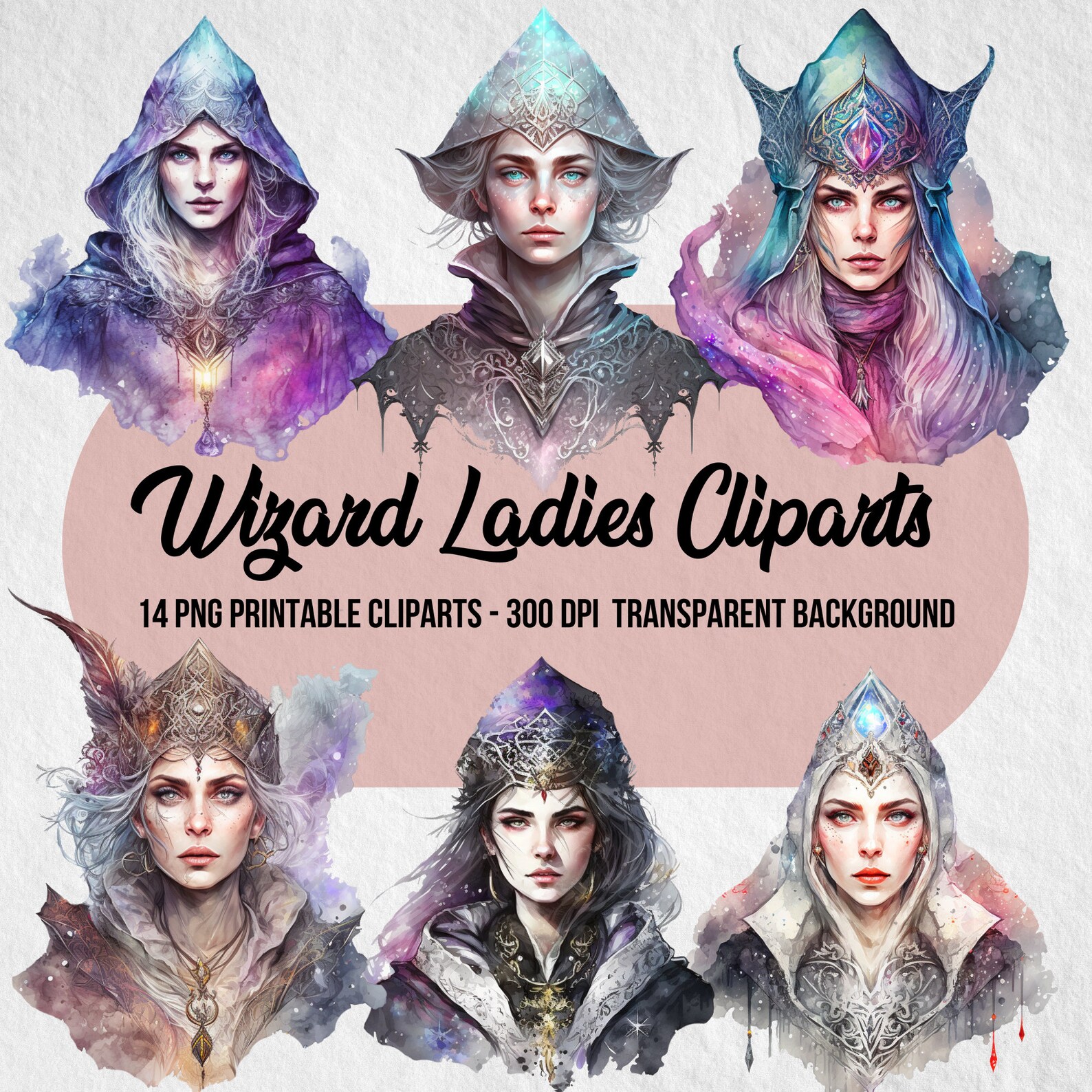 Wizard Lady Clipartpng Wizardsjunk Journalscrapbookmagical - Etsy