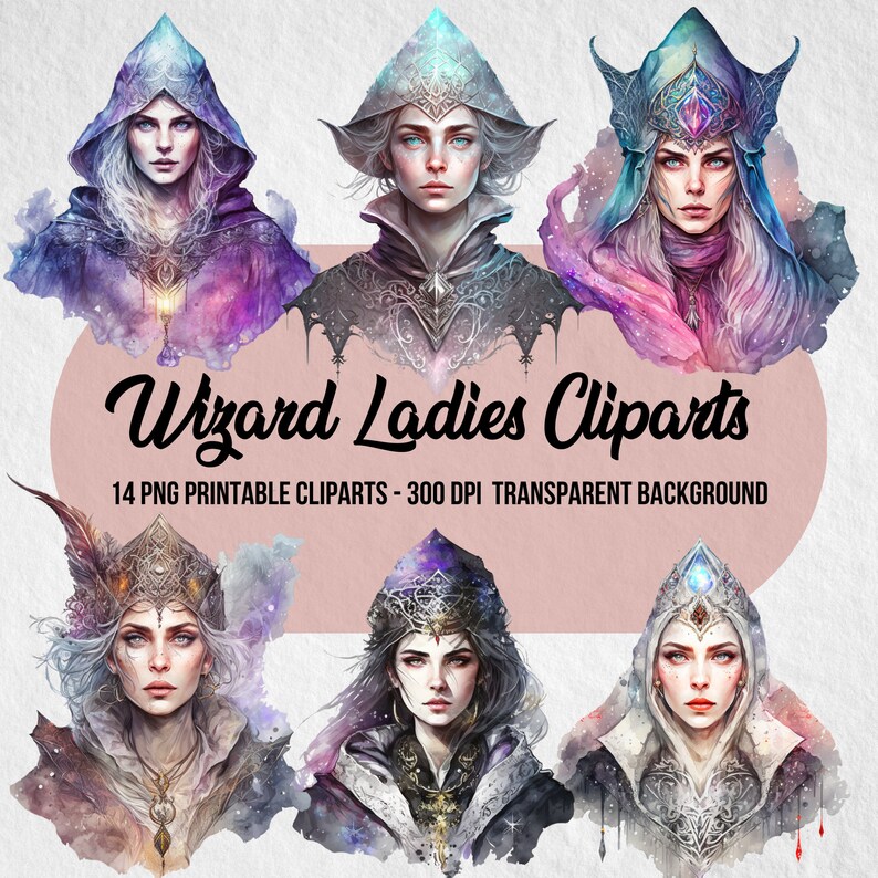 Wizard Lady Clipartpng Wizardsjunk Journalscrapbookmagical - Etsy