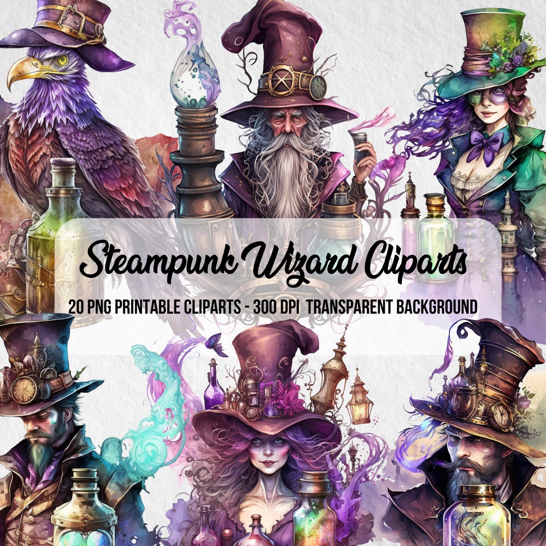 Steampunk Wizard Cliparts,png Steampunk,junk Journal,scrapbook,clipart ...