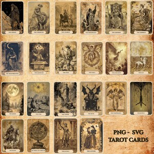 Sepia Major Arcana Tarot Deck: Classic Printable Cards (digital ...