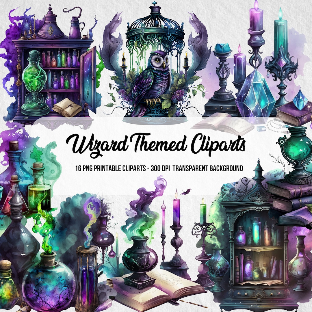 Fantasy Wizards Themed Cliparts,png Wizard,junk Journal,scrapbook ...