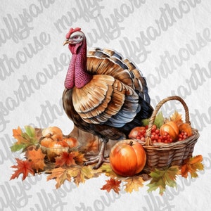 Thanksgiving Turkeys Cliparts,watercolor Clipart,fall Clipart,autumn ...