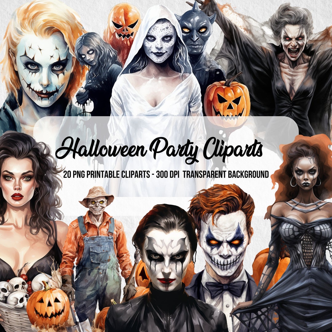 Halloween Party Cliparts,png Halloween,digital Prints,spooky Season ...
