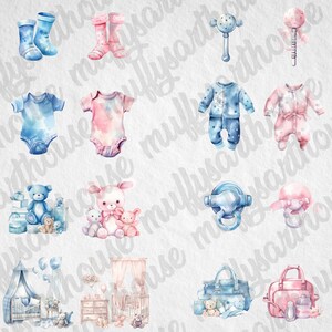 Gender Reveal Bundle,watercolor Clipart,baby Shower,newborn Baby ...