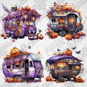 Halloween Caravan Cliparts,png Halloween,digital Print,spooky Season ...