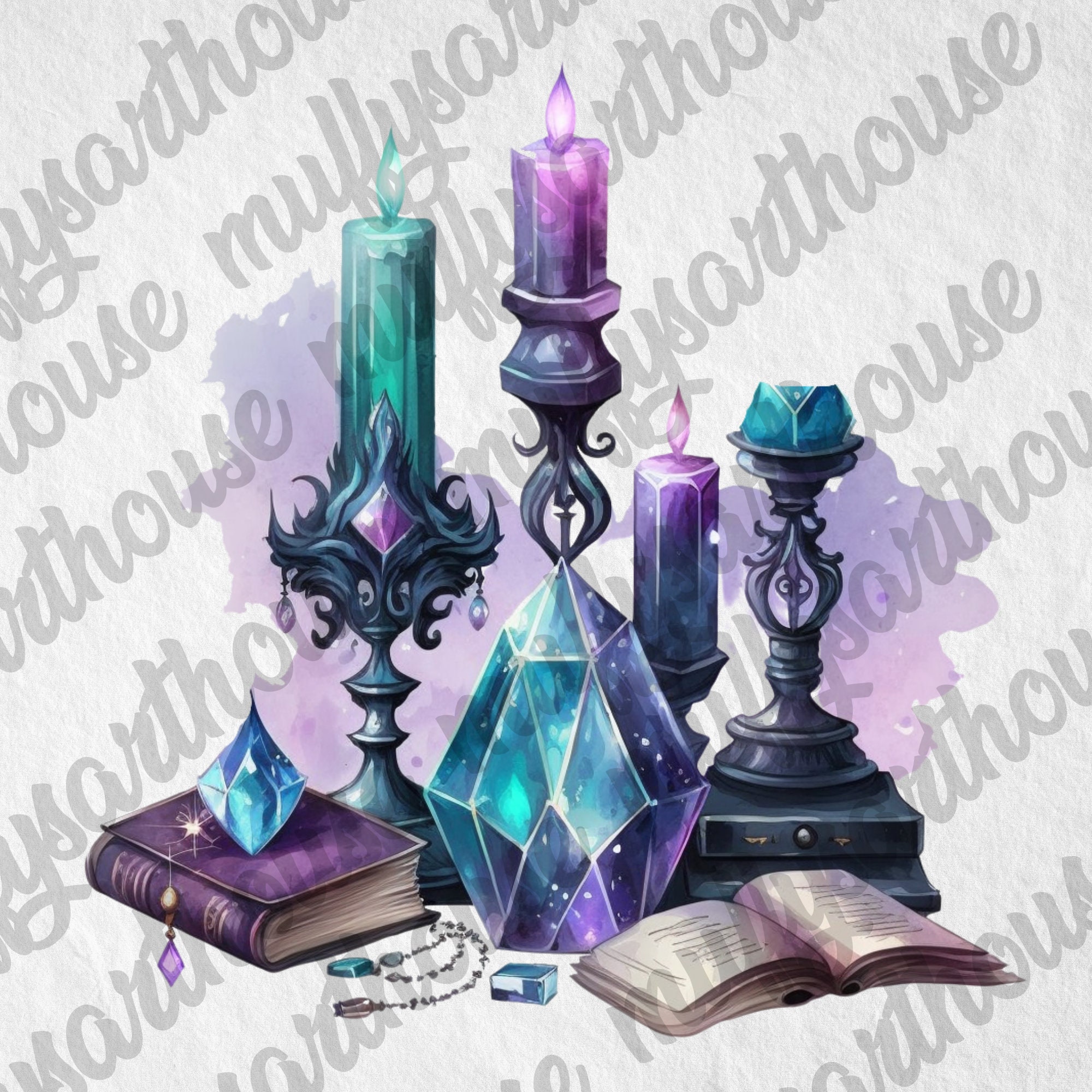Watercolor Wizard Clipart Bundle, Fantasy Scrapbook Graphics (digital ...