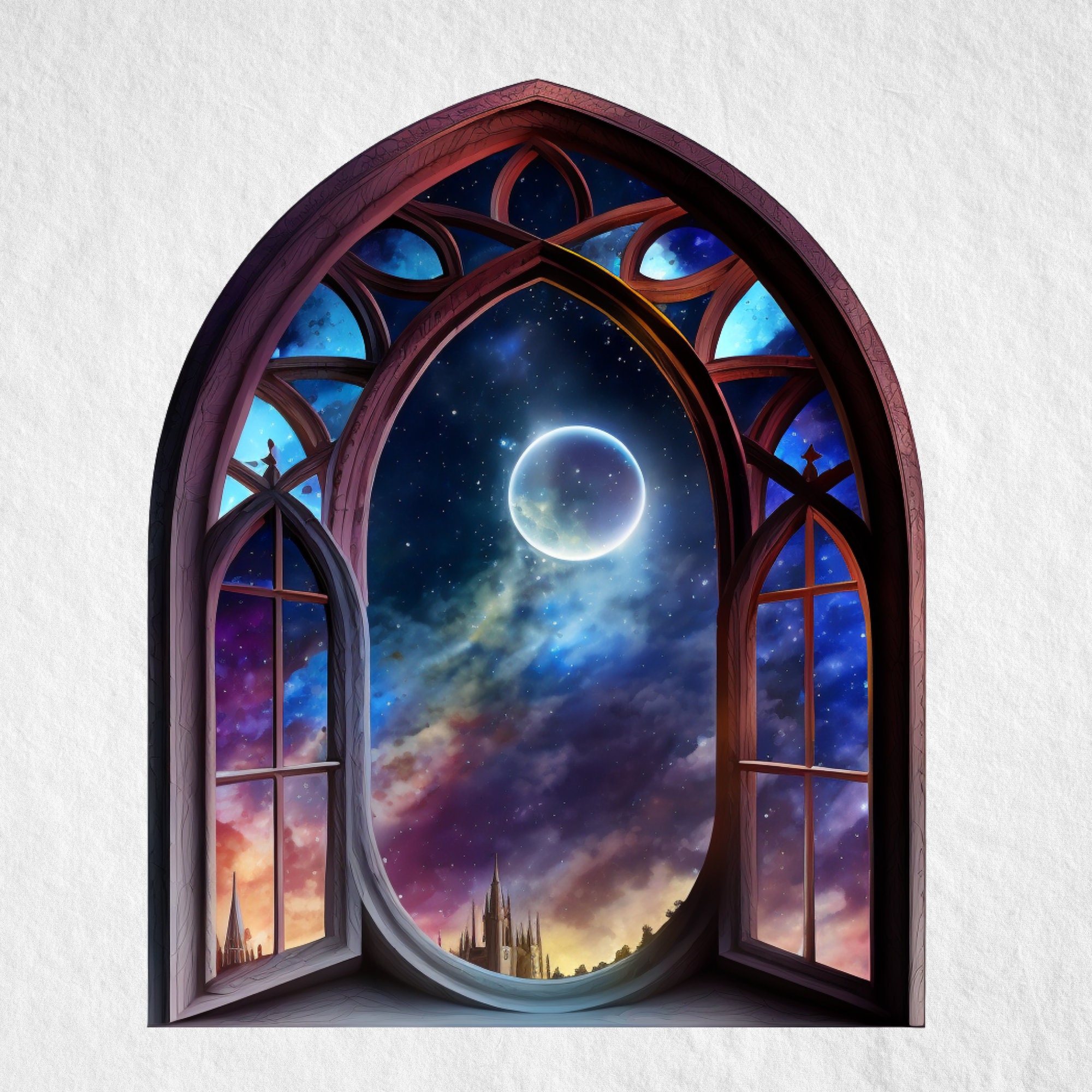 Gothic Style Window Clipartsprintable Imagecommercial - Etsy
