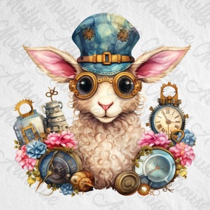 35 Steampunk Easter Clipart Bundle,easter Bunny Png,steampunk Style ...