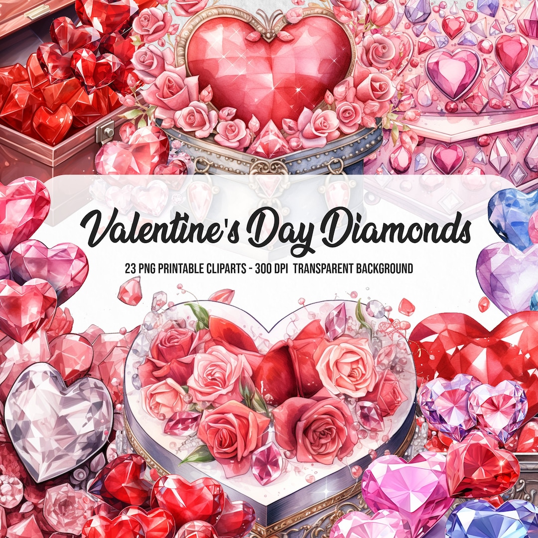Romantic Valentine's Day Diamonds Cliparts,valentine's Day Gifts ...