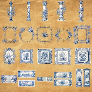 62 Delft Bluethemed Junk Journal Bundle,instant Digital Download ...