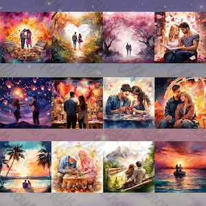 Printable Romantic Valentine's Day Digital Paper,instant Digital ...