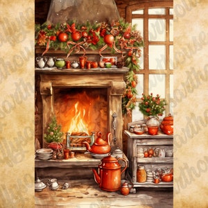 Printable Christmas Scenes Digital Pages,christmas Ephemeras,instant ...