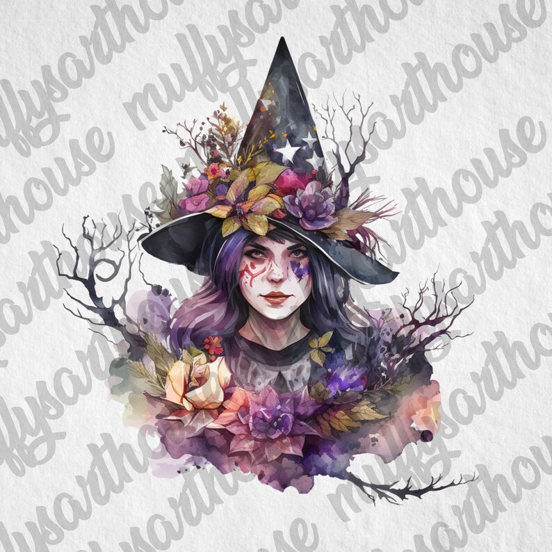 Fantasy Witch Clipart Bundle, Magical PNG Graphics (digital Download ...