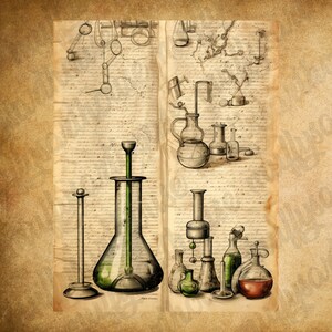 Junk Journal Pages,science Textures,parchment Papers,printable Old ...