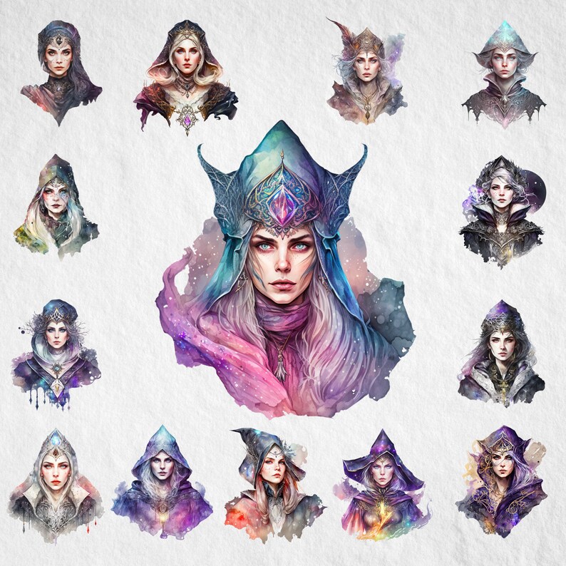 Wizard Lady Clipartpng Wizardsjunk Journalscrapbookmagical - Etsy