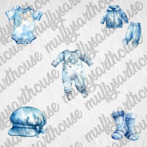 Watercolor Baby Boy Clipart Bundle: Newborn Nursery PNG (digital ...