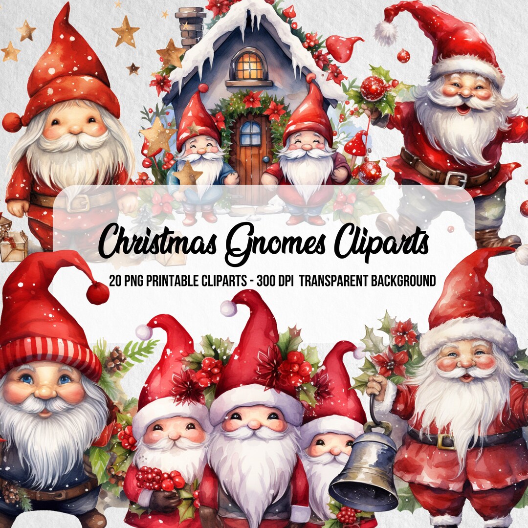 Christmas Gnomes PNG Clipart, Xmas Art (digital Download) - Etsy