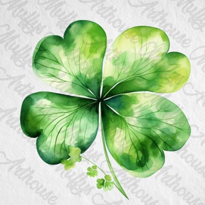 Watercolor Shamrock Clipart: St. Patrick's Day PNG Graphics (digital ...