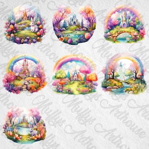 20 Fantasy Easter Land Clipart,watercolor Effect Easter Print,printable ...