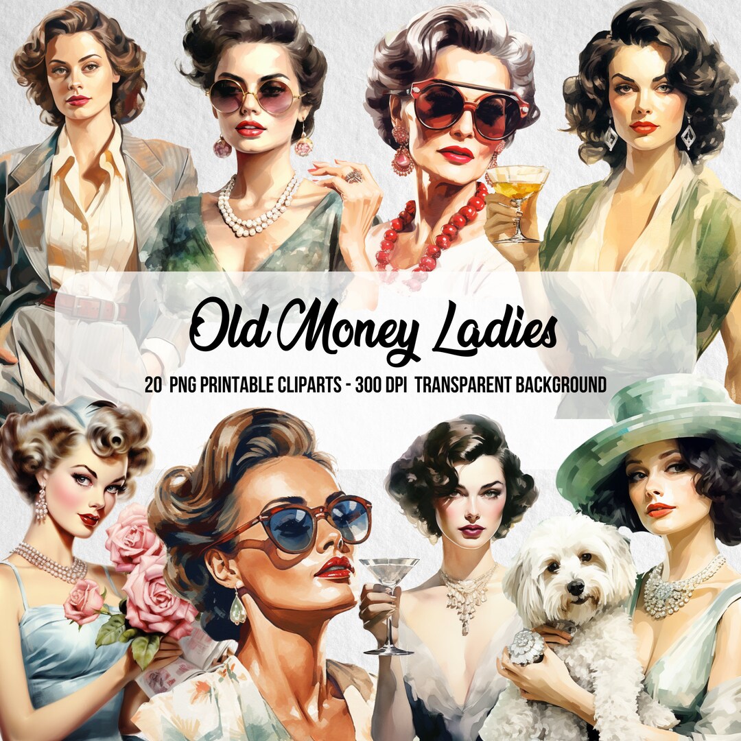 Watercolor Old Money Ladies PNG Clipart Bundle (digital Download) - Etsy