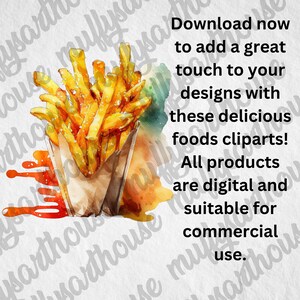 Foods Clipart,food Prints,fast Food Clipart,realistic Art,watercolor ...