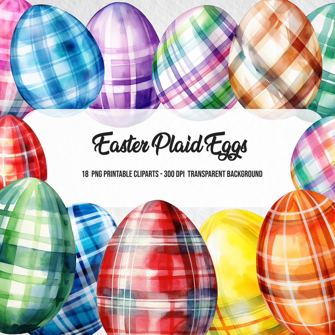 18 Plaid Patterned Easter Egg Cliparts,easter Eggs Png,plaid Texture ...