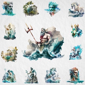 Poseidon Cliparts,mythology Png,junk Journal,scrapbook,printable Images ...