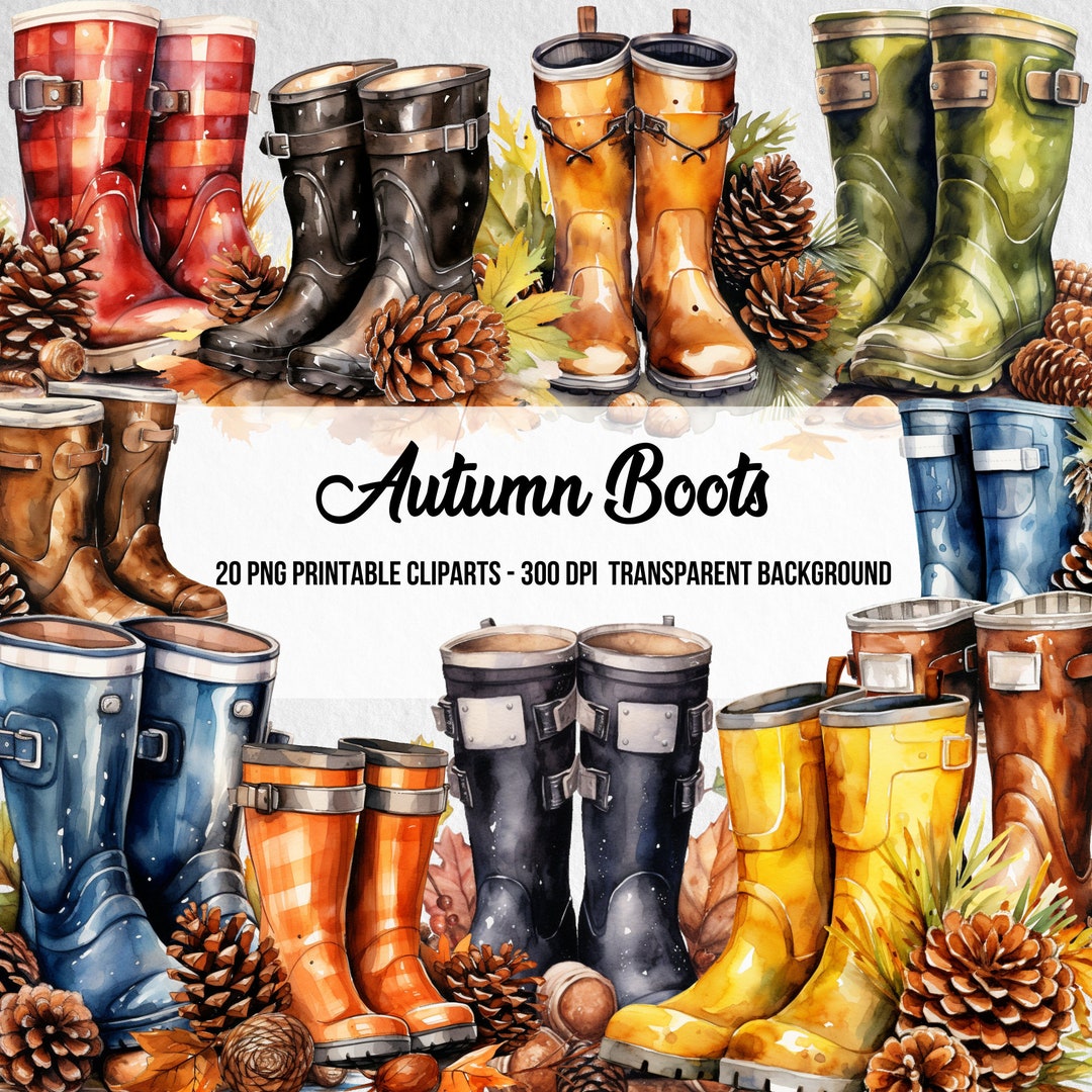 Autumn Boot Cliparts,watercolor Clipart,fall Clipart,fall Png,autumn ...