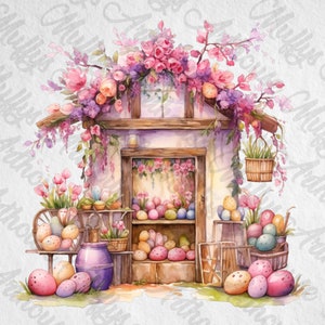 20 Fantasy Easter Shop Clipart,watercolor Effect Easter Print,easter ...