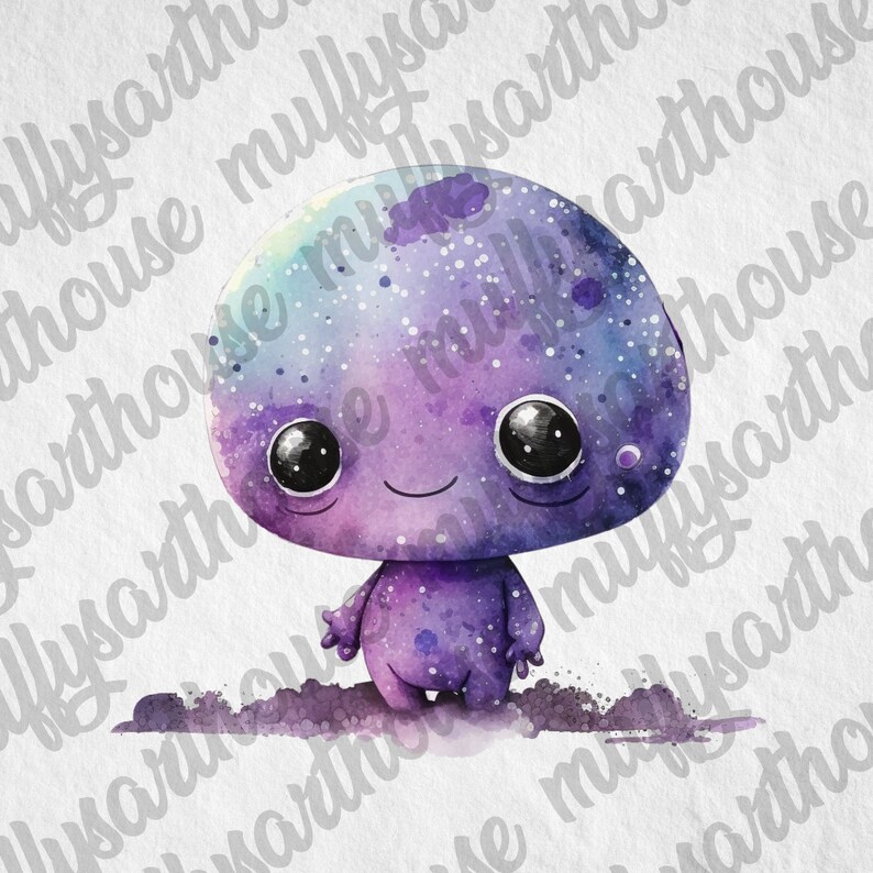 Watercolor Alien Cliparts Fantasy Cliparts Digital Aliens - Etsy