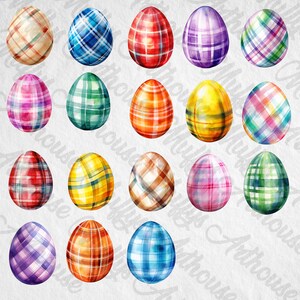 18 Plaid Patterned Easter Egg Cliparts,easter Eggs Png,plaid Texture ...