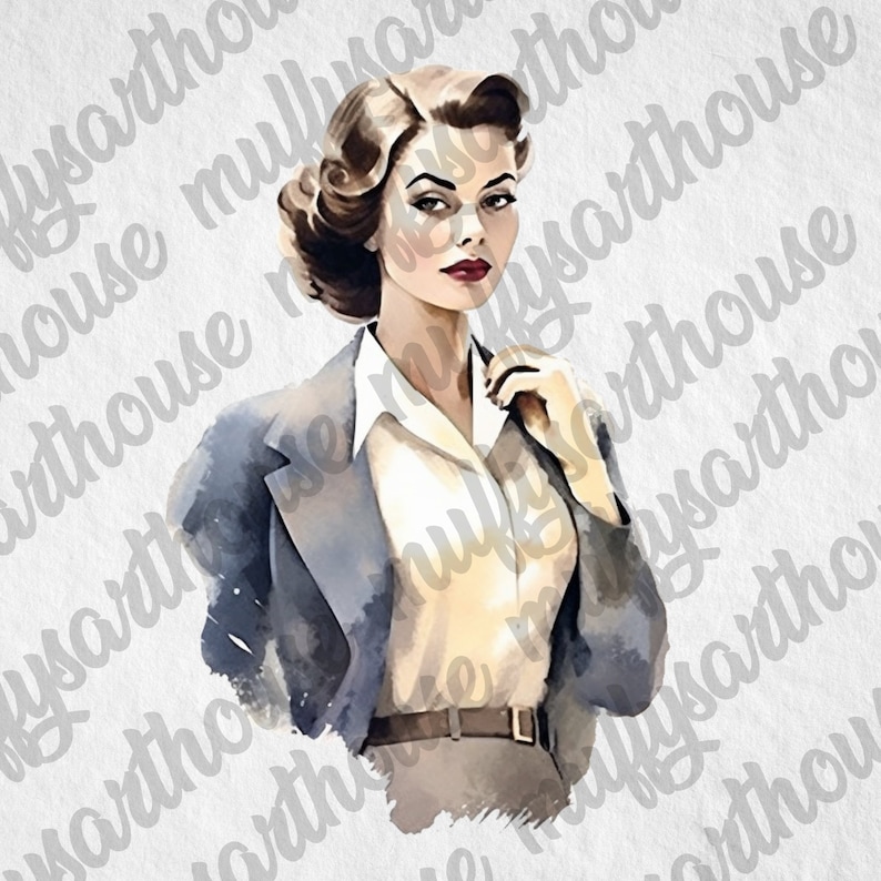 Vintage People Clipart Bundle, Watercolor Style, Commercial Use ...