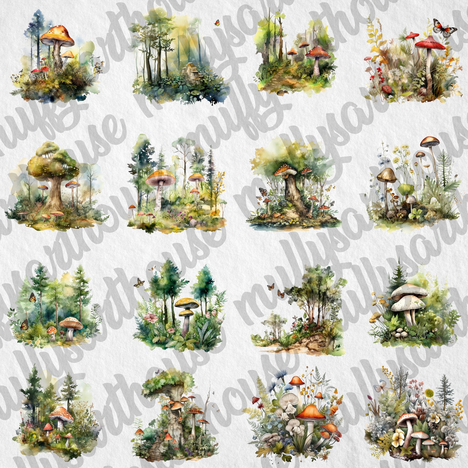 Animal Forest Clipart,png Art,forest Animal Digital Papers,bundle Sale ...