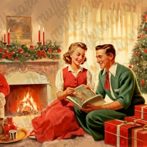 Printable Vintage Christmas Digital Paper,retro Christmas,instant ...