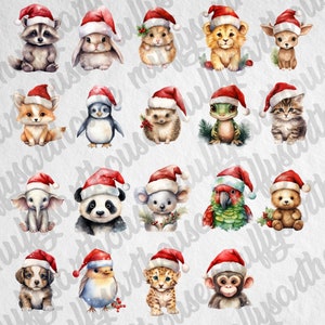 Christmas Animal Cliparts,png Christmas,digital Prints,xmas Art,instant ...