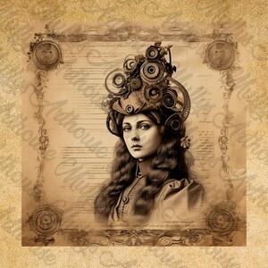 15 Steampunk Themed Old Digital Printable Paper,steampunk Ephemera Art ...