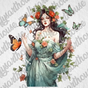 Mythological Goddess Flora Clipart,mythology Png,junk Journal,scrapbook ...