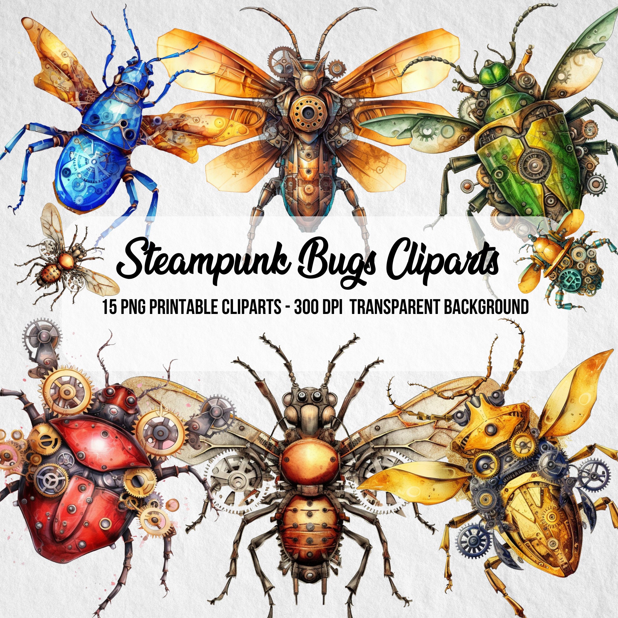 Steampunk Bugs Clipartspng Steampunkjunk - Etsy