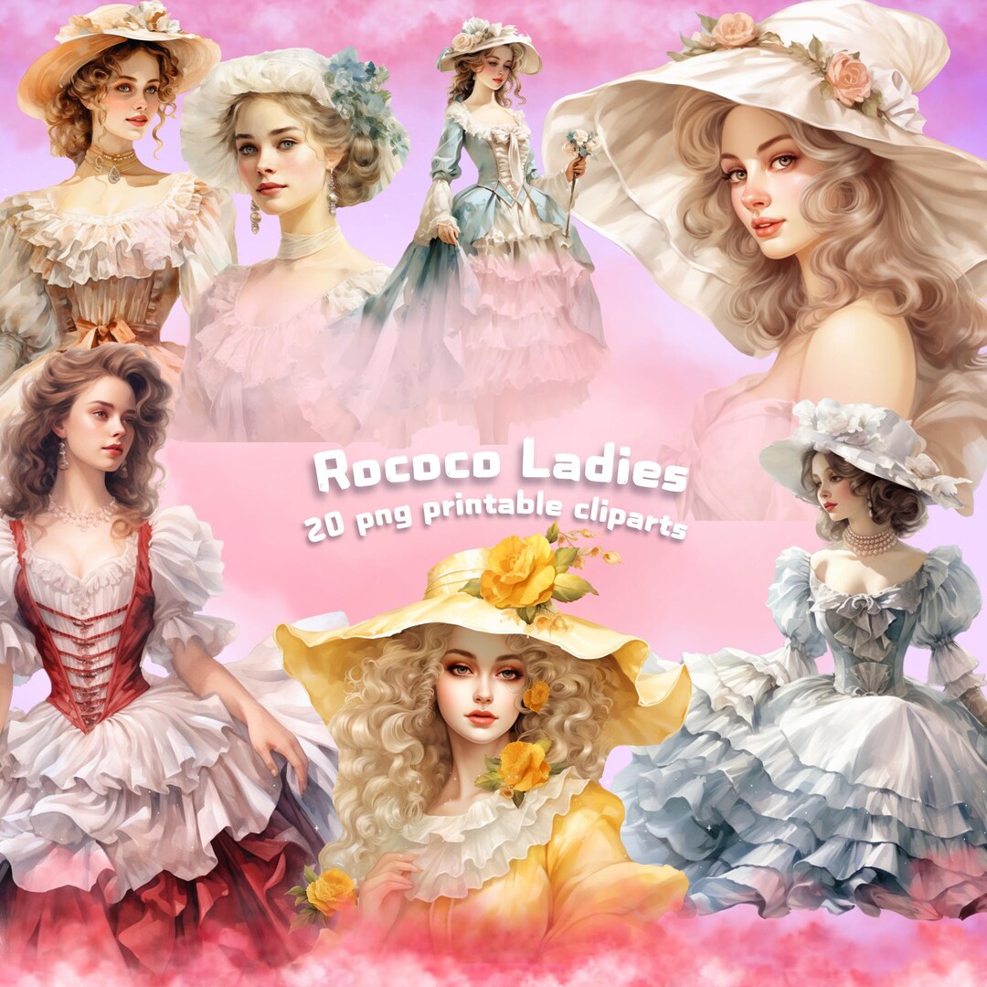 Rococo Lady Cliparts,rococo Baroque Fashion,rococo Woman Clipart ...