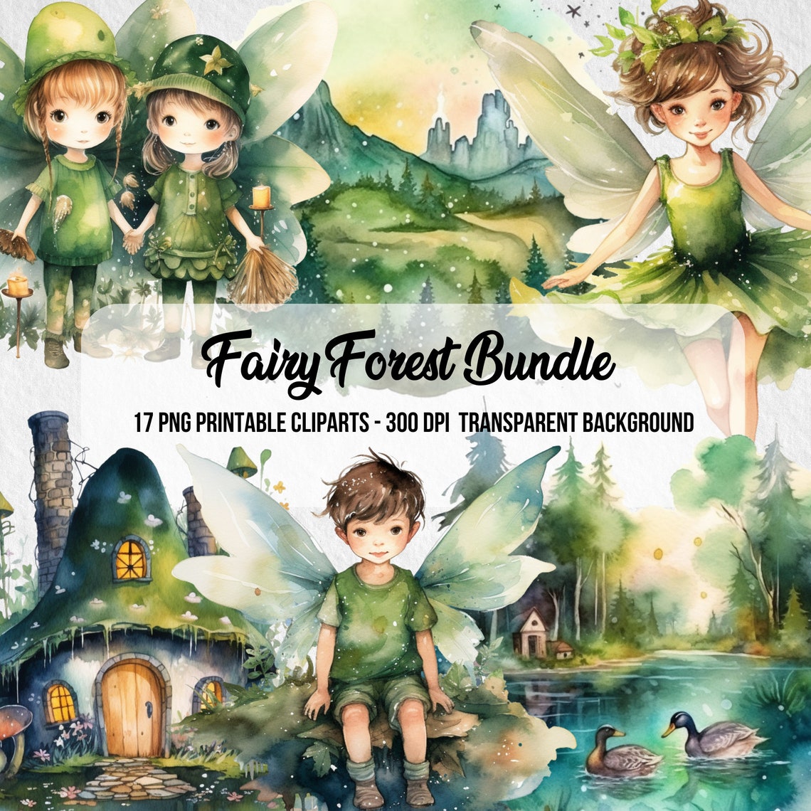 Forest Fairy Bundle,png Fairy,junk Journal Art,clipart Bundle,instant ...