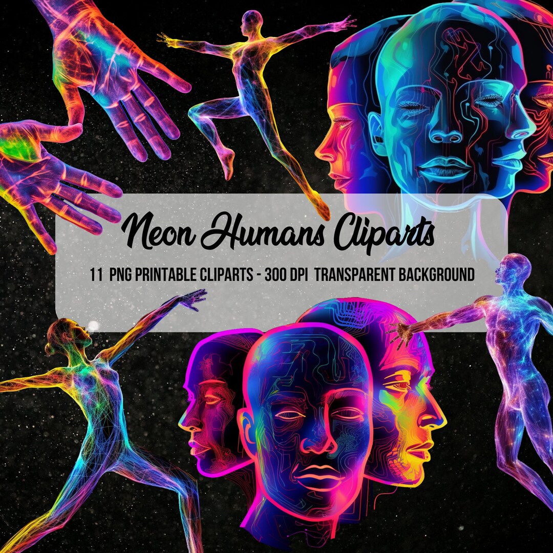 Neon Human Cliparts,fantasy Cliparts,junk Journal,scrapbook,human ...