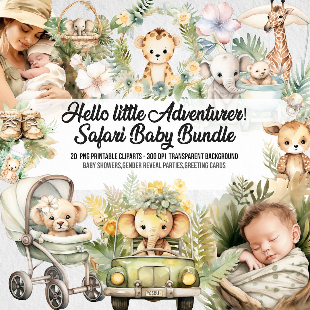 Safari Baby Clipart Bundle, Nursery PNG (digital Download) - Etsy