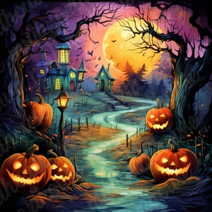 Printable Spooky Halloween Digital Papers,halloween Ephemera,instant ...