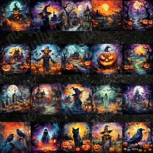 Printable Spooky Halloween Digital Papers,halloween Ephemera,instant ...