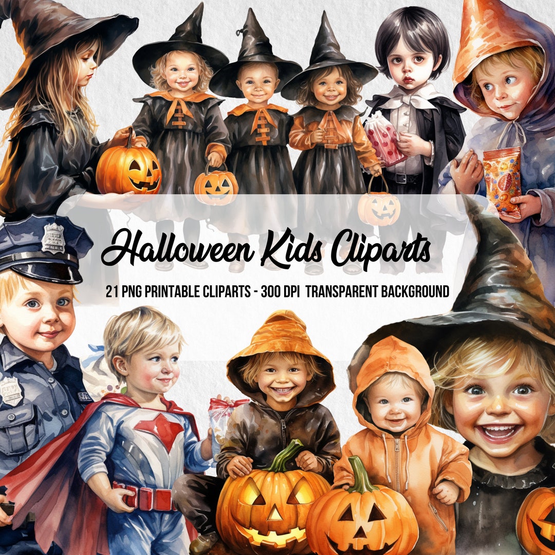 Halloween Kids Cliparts,png Halloween,digital Prints,spooky Season ...