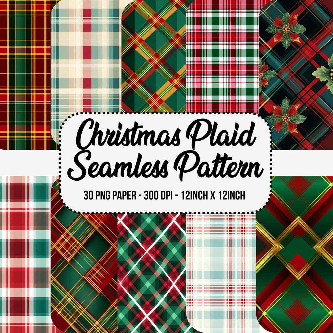 Christmas Plaid Seamless Pattern,png Christmas,digital Print,xmas Art ...