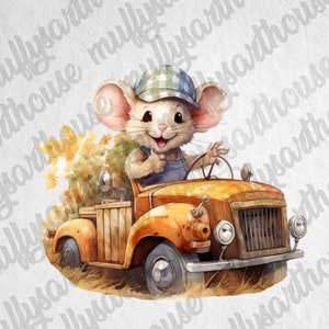 PNG Cute Farmer Mice Cliparts,watercolor Effect Animals,farmer PNG ...